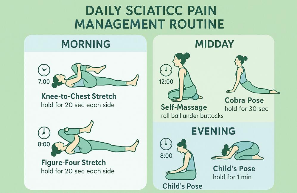 Sciatic Nerve Pain Relief: Massage,Yoga and Stretches
